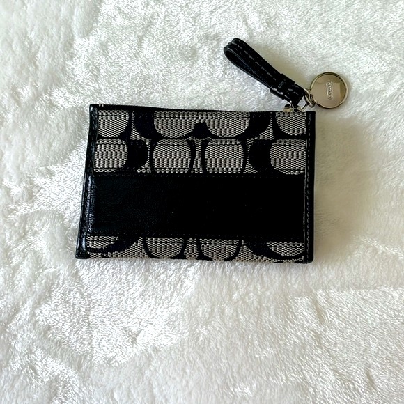 Coach | Bags | Coach Signature C Black Mini Wallet With Key Ring And ...